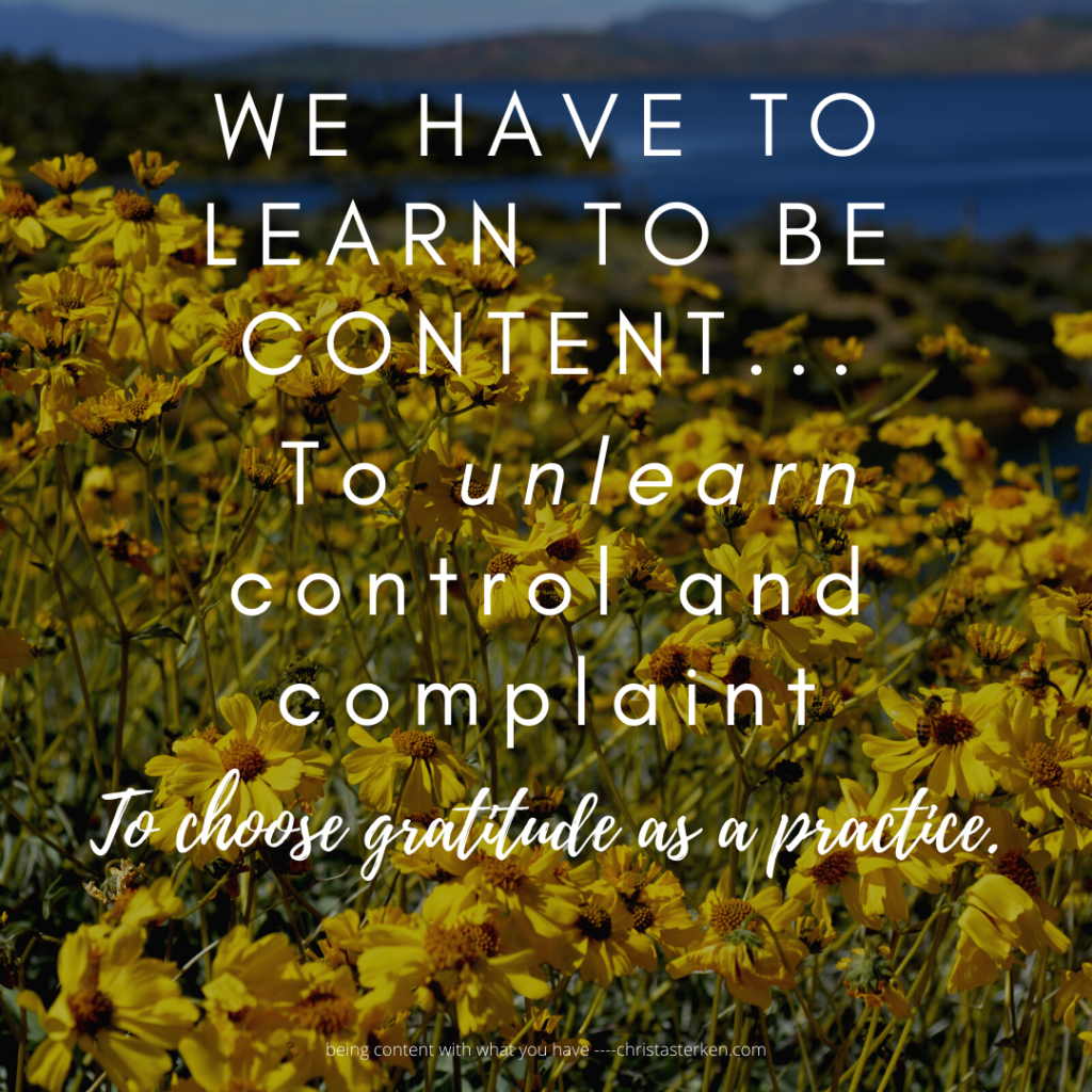 Being content with what you have brings rest to weary hearts