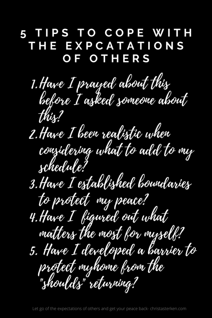 Let go of the expectations of others and get your peace back